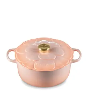 LE CREUSET Cast Iron Petal Casserole Dish - Orange