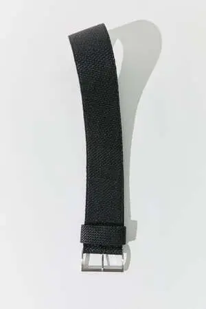 ST. AGNI Woven Wide Leather Belt - Black