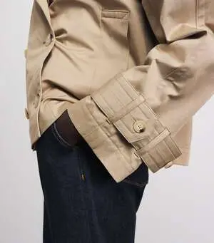 JOSEPH Cotton Cropped Zago Trench Coat