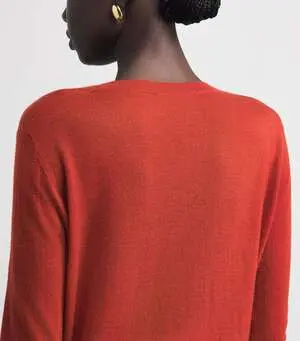 JOSEPH Cashmere V-neck Sweater - Red