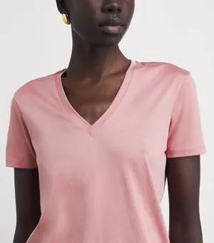 JOSEPH Organic Cotton V-neck Blanca T-shirt