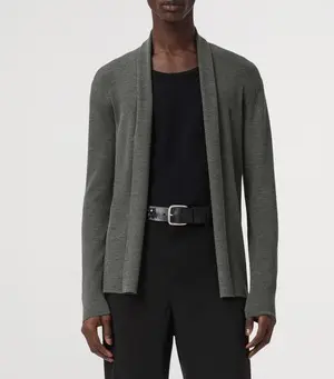 ALLSAINTS Merino Wool Mode Cardigan - Green