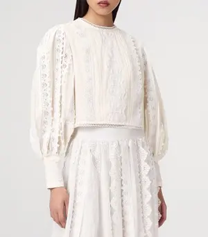 ALLSAINTS Cotton Hart Embroidered Top - White