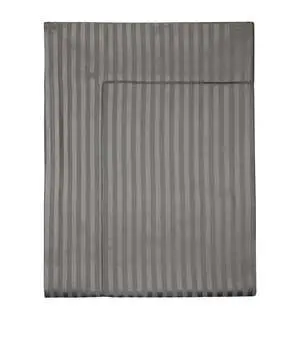 PRATESI Raso Rigato Super King Flat Sheet - Grey