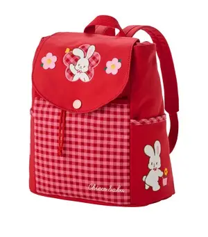 MIKI HOUSE Cotton Chieco Saku Backpack - Red