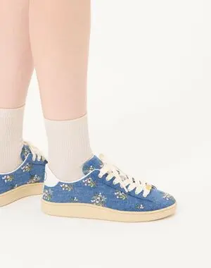 Valentino Garavani Royco Floral Embroidered Trainers - Denim