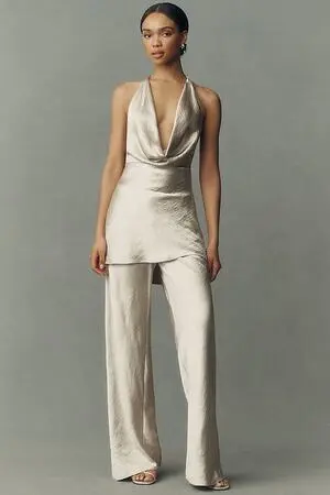 Shona Joy Andie Cowl-neck Top - Champagne