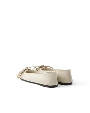 Prada Antiqued Leather Ballerinas - Neutral