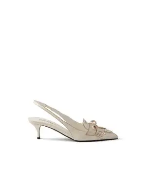 Prada Leather Slingback Pumps - Neutral