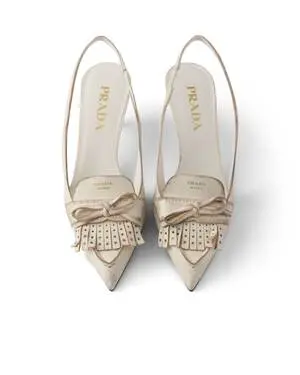 Prada Leather Slingback Pumps - Neutral