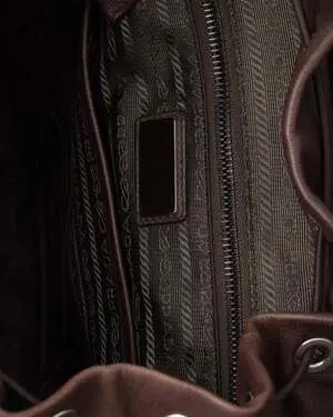 Prada Leather Backpack - Brown