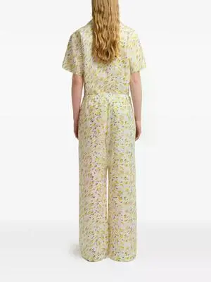 Marni Abstract Print Drawstring Palazzo Pants - Neutrals