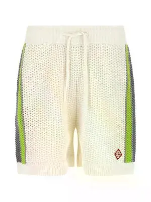 Casablanca Stripe Detail Crochet Shorts