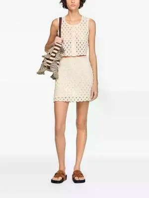 Sandro Ribbed Tank Top With Contrast Trim