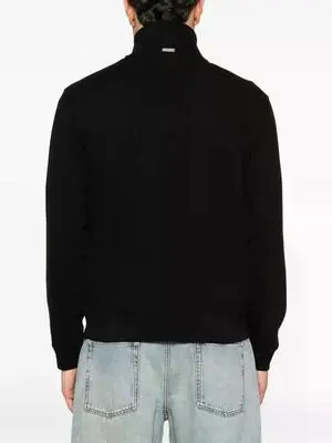 Sandro Cotton Zip-up Sweatshirt - Black
