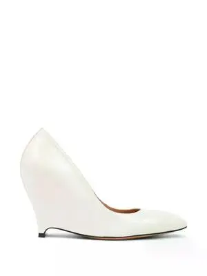 MAISON MARGIELA Leather Pointed Toe Pumps - White