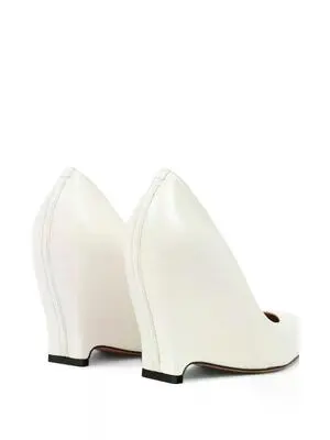 MAISON MARGIELA Leather Pointed Toe Pumps - White
