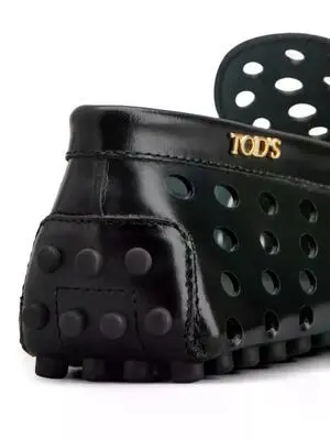 TOD'S Gommino Perforated Loafers - Black