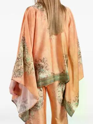 AMOSA Scalloped Floral Print Shirt
