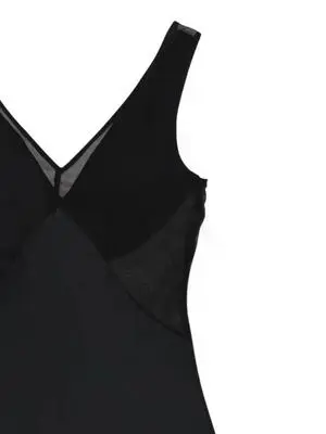 Callipygian V-neck A-line Dress - Black
