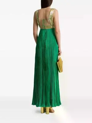 Alberta Ferretti Pleated Maxi Dress