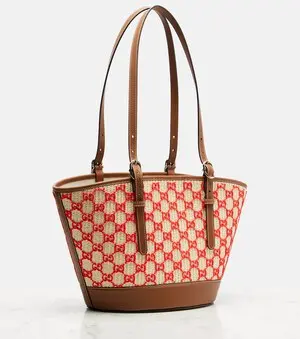 Gucci Gg Small Raffia-effect Tote Bag