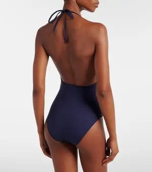 Gucci Horsebit Halterneck One Piece Swimsuit - Blue