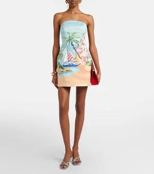 LEO LIN Printed Bustier Dress