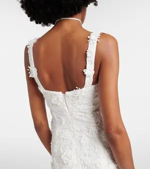 LEO LIN Embroidered Lace Midi Dress
