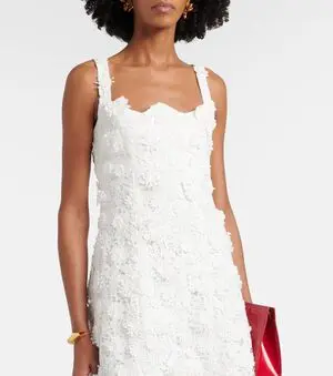 LEO LIN Embroidered Lace Midi Dress