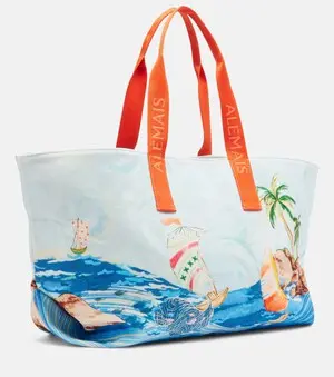 ALEMAIS Printed Cotton Canvas Tote Bag