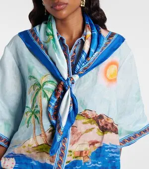 ALEMAIS Alémais Printed Silk Twill Scarf
