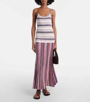 Faithfull The Brand Citara Striped Cotton-blend Maxi Dress