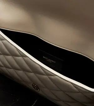 Saint Laurent Cassandre Quilted Leather Pouch - White