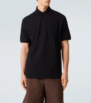 Gucci Horsebit Cotton-blend Piqué Polo Shirt - Black