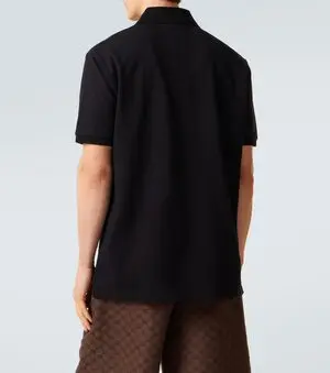Gucci Horsebit Cotton-blend Piqué Polo Shirt - Black