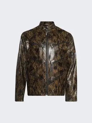 Palm Angels Leather Biker Jacket