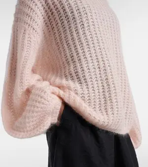 TOTEME Open-knit Mohair-blend Oversized Sweater - Pink