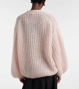 TOTEME Open-knit Mohair-blend Oversized Sweater - Pink