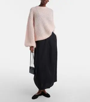 TOTEME Open-knit Mohair-blend Oversized Sweater - Pink