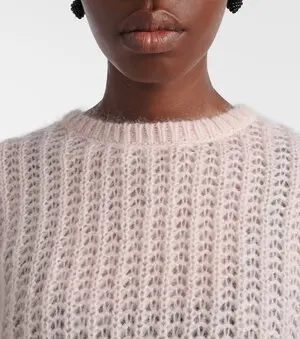 TOTEME Open-knit Mohair-blend Oversized Sweater - Pink
