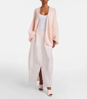 TOTEME Open-knit Mohair-blend Cardigan - Pink