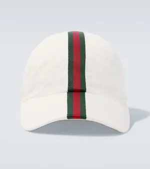Gucci Web Stripe Baseball Cap - White