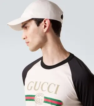 Gucci Web Stripe Baseball Cap - White