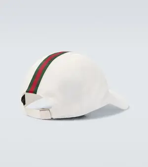 Gucci Web Stripe Baseball Cap - White