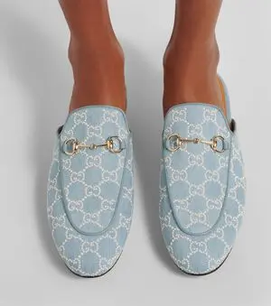 Gucci Princetown Gg Embellished Mules