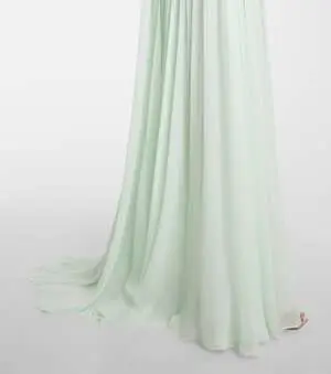 Elie Saab Sequined Silk-blend Gown - Green