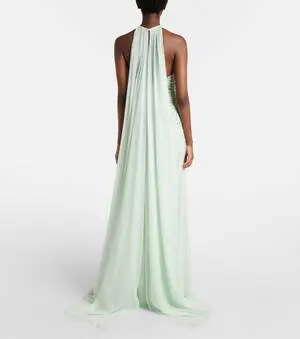 Elie Saab Sequined Silk-blend Gown - Green