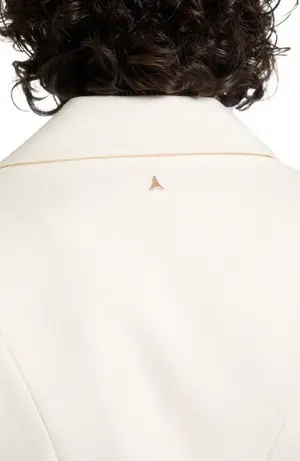 Manière De Voir Wide Shoulder Cinch Waist Blazer