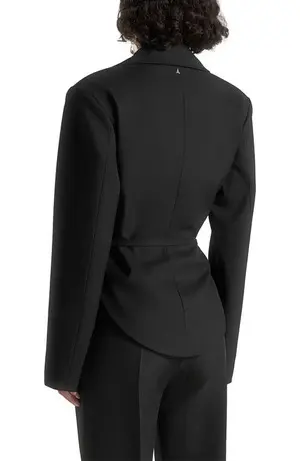 Manière De Voir Yuna Plunge Tailored Blazer With Belt